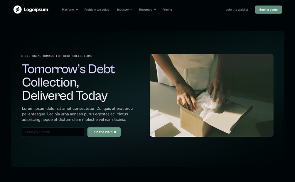 Dark Theme Landing page templates