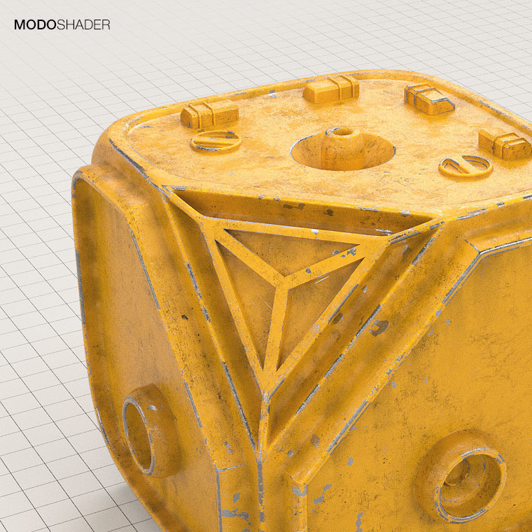 Hard Surface Modo Shader - Yellow Painted Metal