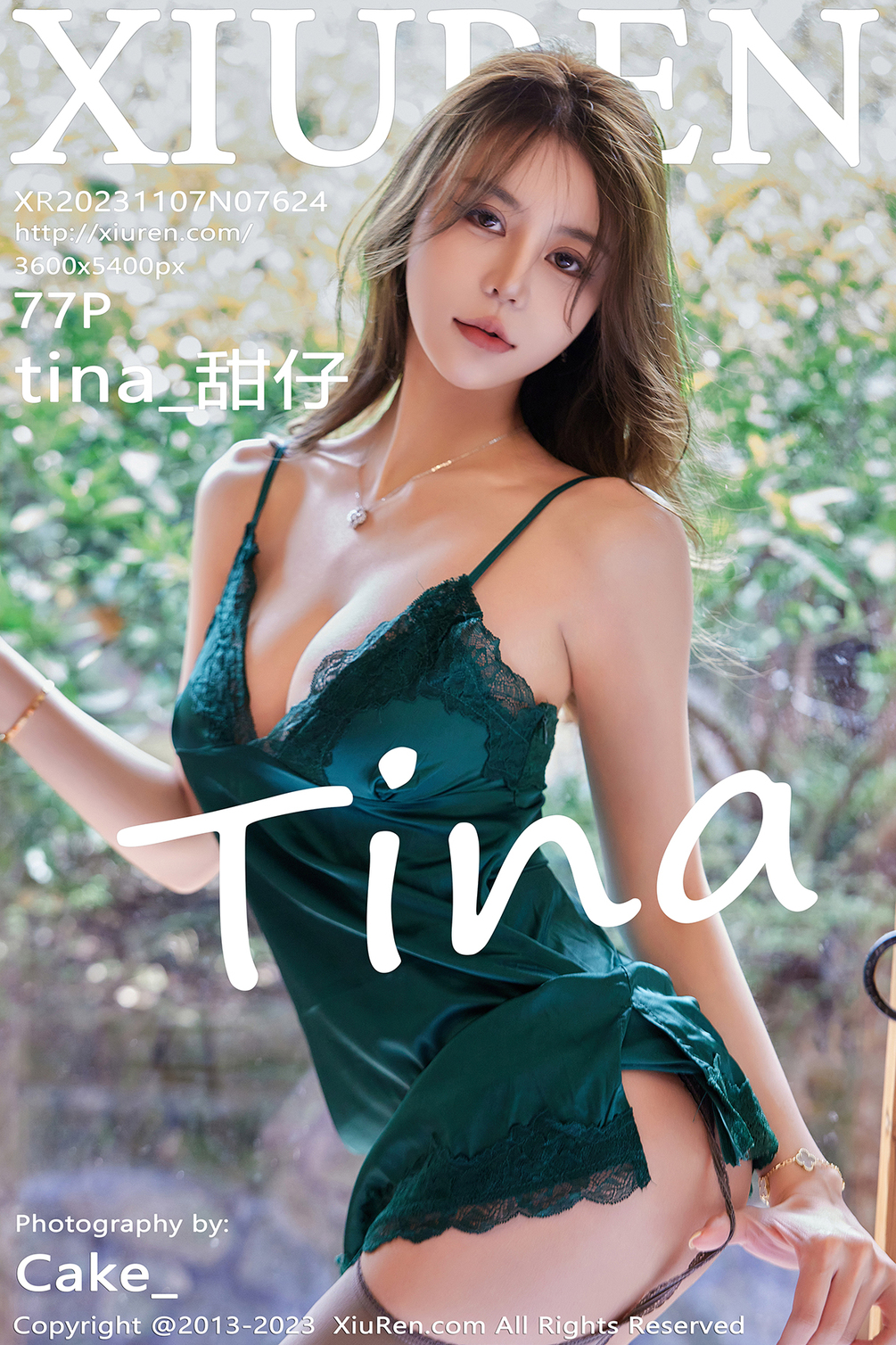 NO.7624 tina_甜仔 tina_sweet boy sexy dark green nightgown [77+1P]