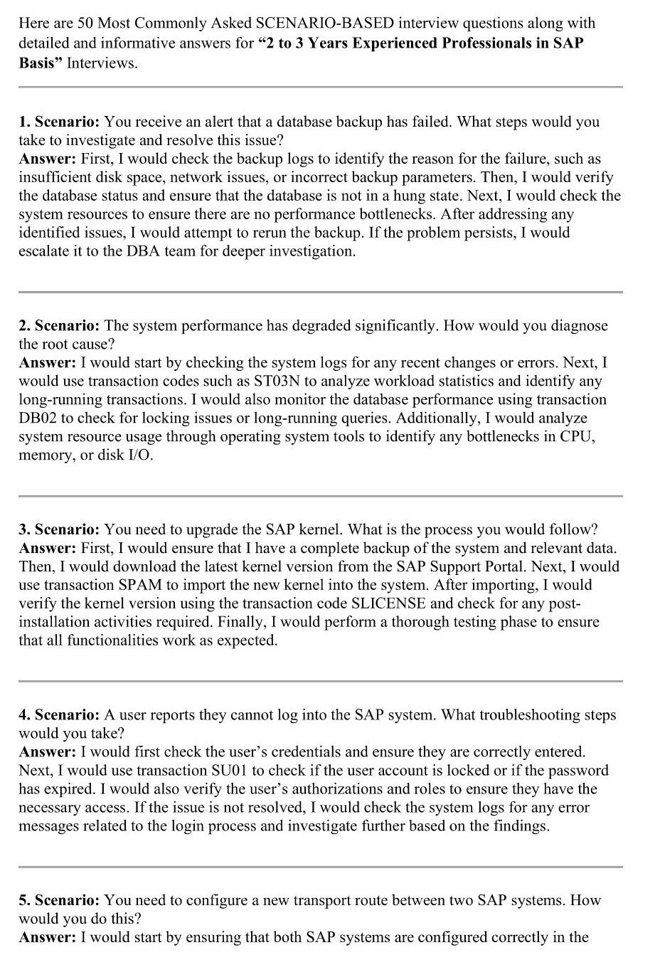 8 PDFs of ALL Types of Most Asked Interview Q&A (Scenario-Based ...