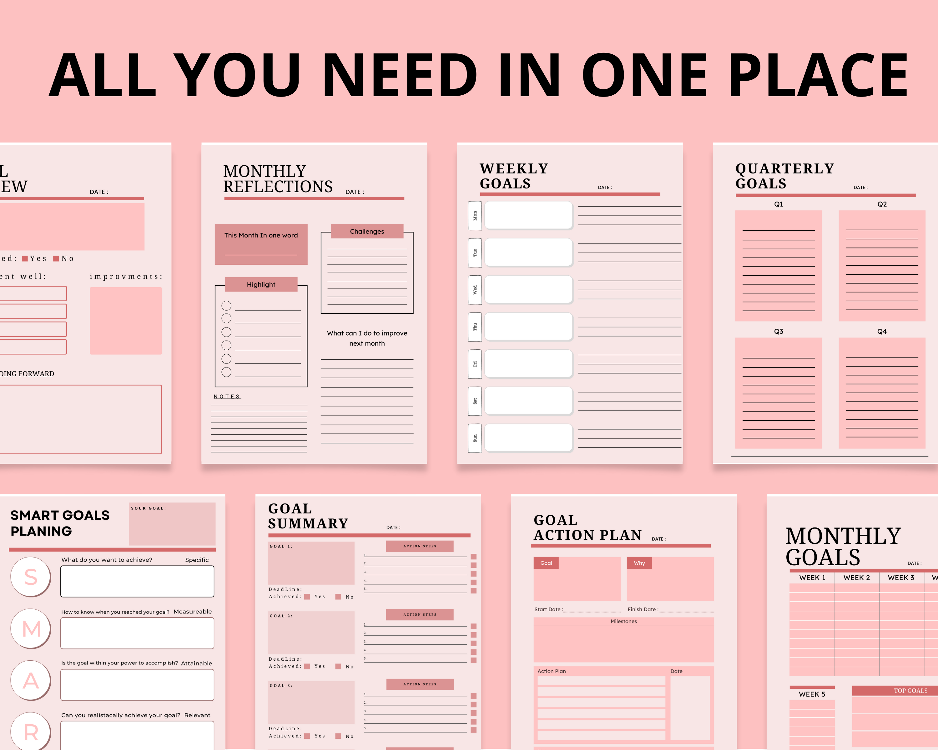 ULTIMATE Goal Planner BUNDLE - Goal Tracker, Smart Goal Setting ...