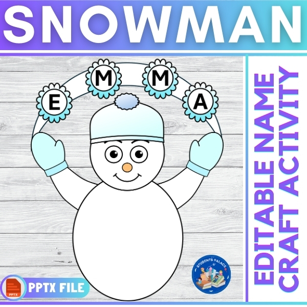 Snowman Name Craft | Editable Winter Name tags | After winter break ...