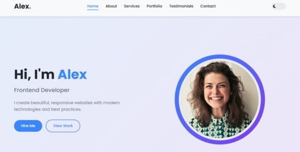Alex Personal Portfolio Responsive HTML Template