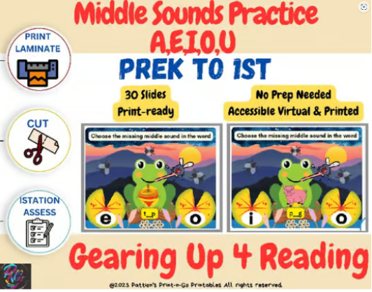 Medial Sounds Digital/Printable Frog Themed Game Mats