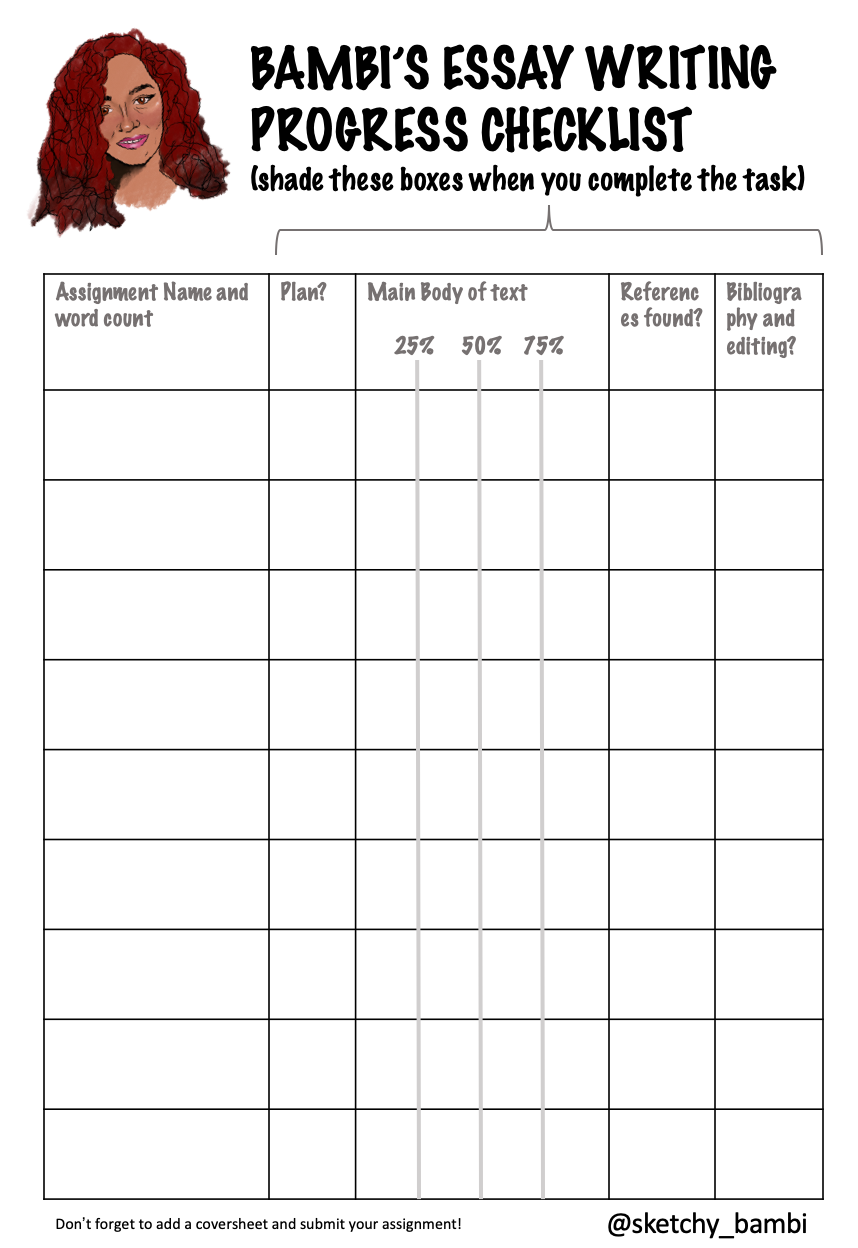 Bambi's Essay Progress Tracker