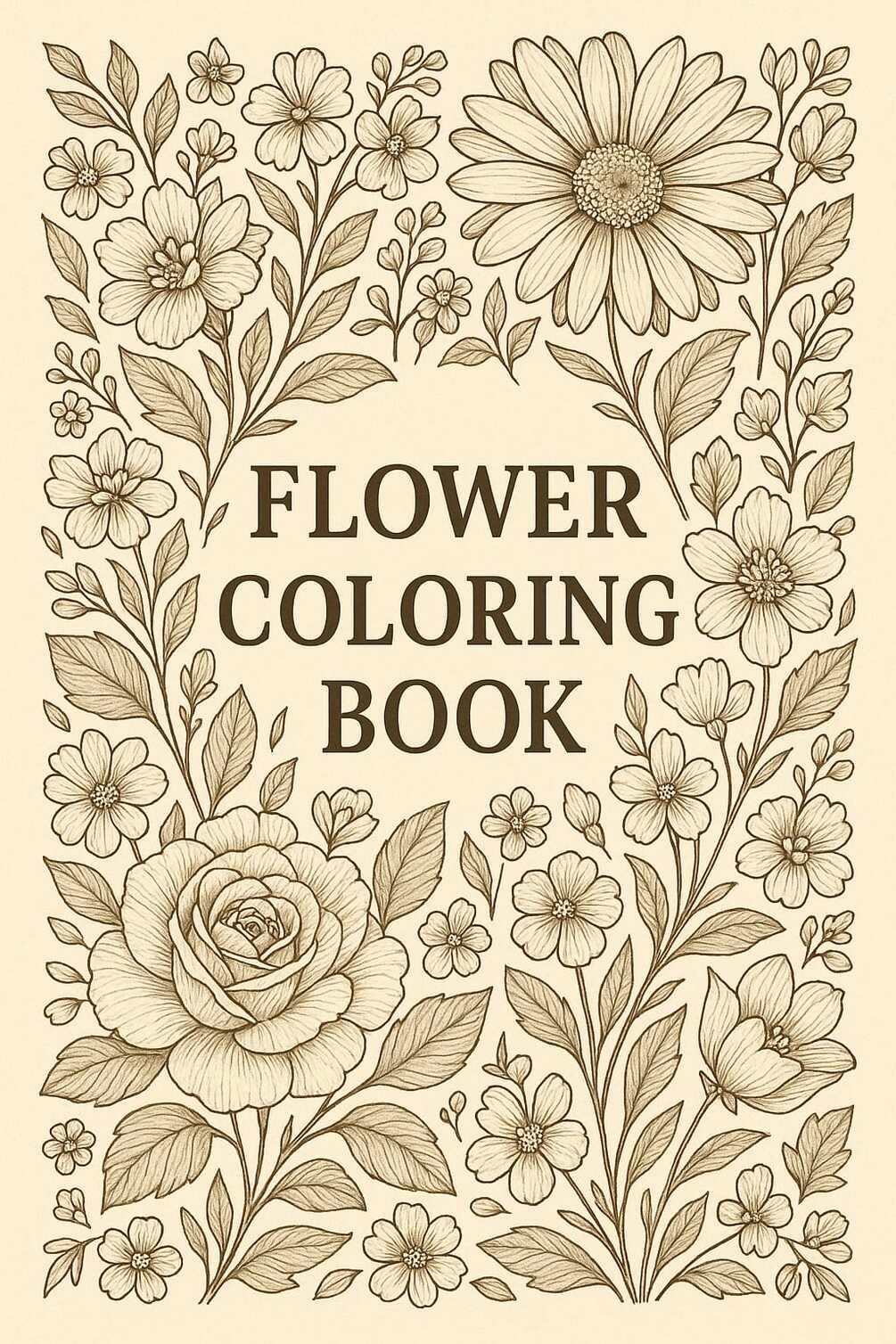 Bloom & Color: Editable Flower Coloring Book Template