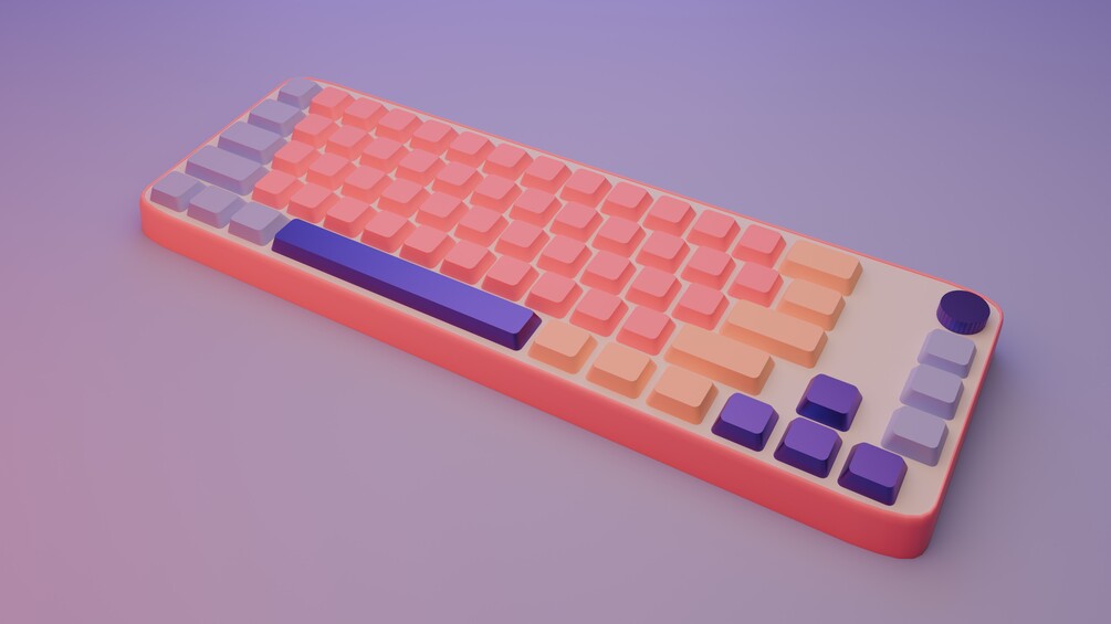 Stylized 3D Keyboard – Pastel Color Game Asset