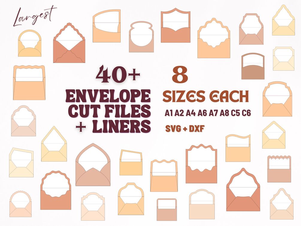 Invitation Envelope CUT FILES | 40+ svg, dxf +FREEBIES | 8 Sizes - A1 ...