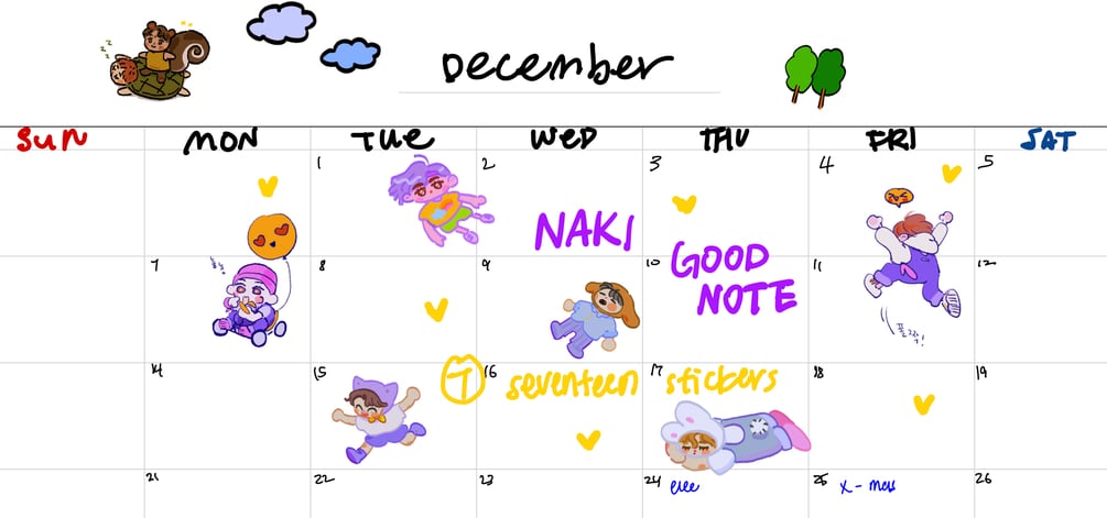 Free Seventeen Good Notes Stickers