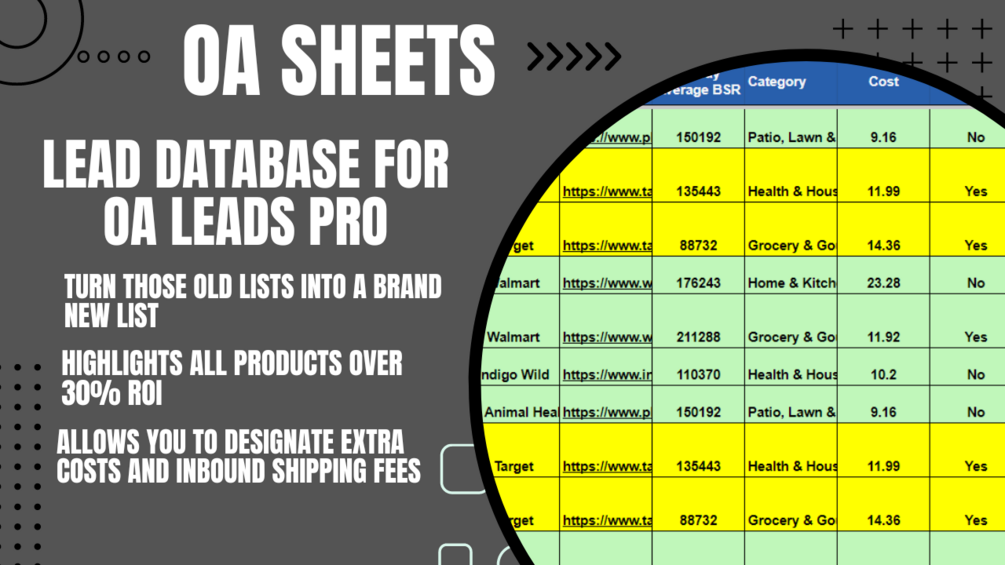 Oa Sheets-Oa Leads Pro Format Lead List Database holds 10,000 leads