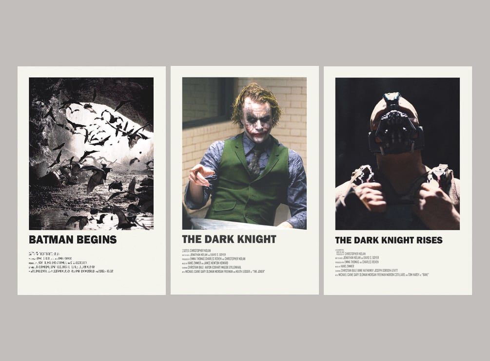 Minimalist The Dark Knight Trilogy Poster Digital Copy