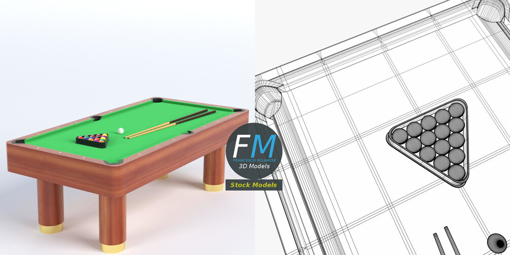 3D MODEL - Billiard pool table