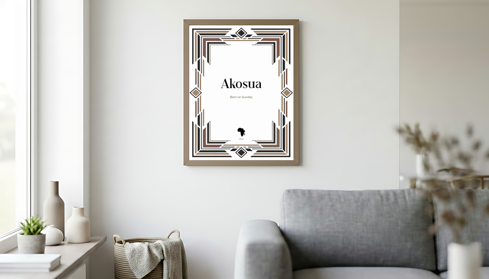 Akosua African Name Meaning Printable Wall Art | Digital Download