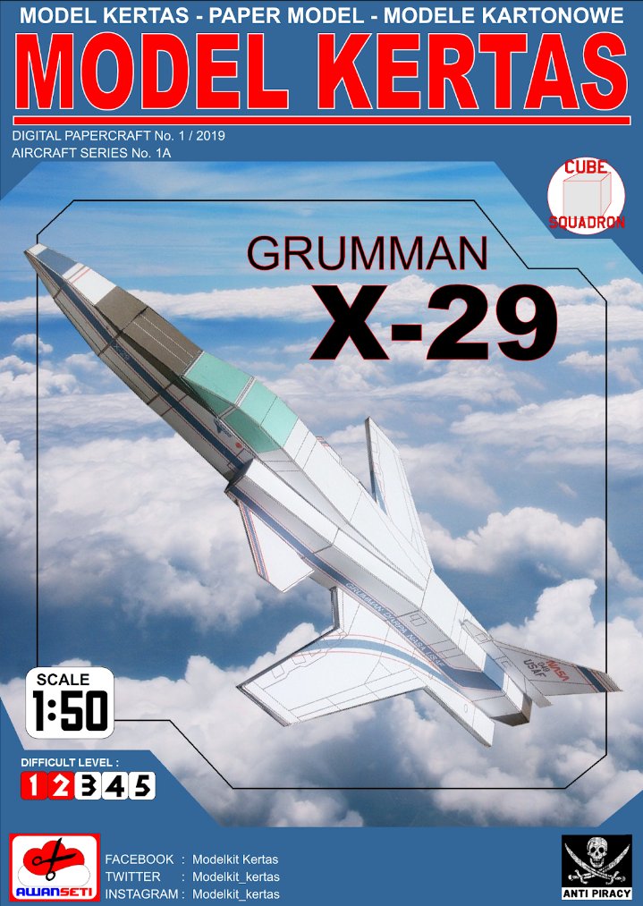1/50 Grumman X-29 Papercraft