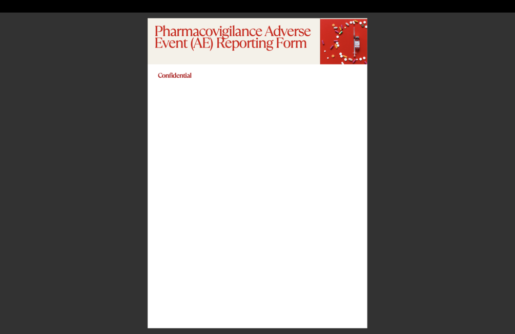 Pharmacovigilance Adverse Event (AE) Reporting Form