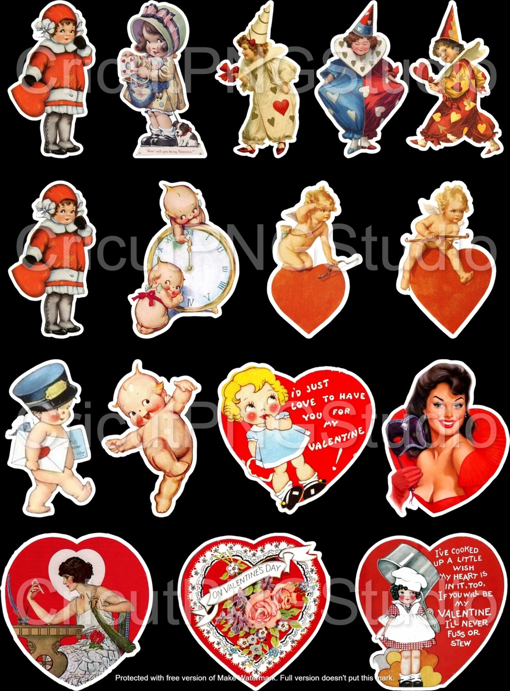 Vintage Art PNG file for Sticker Making 1