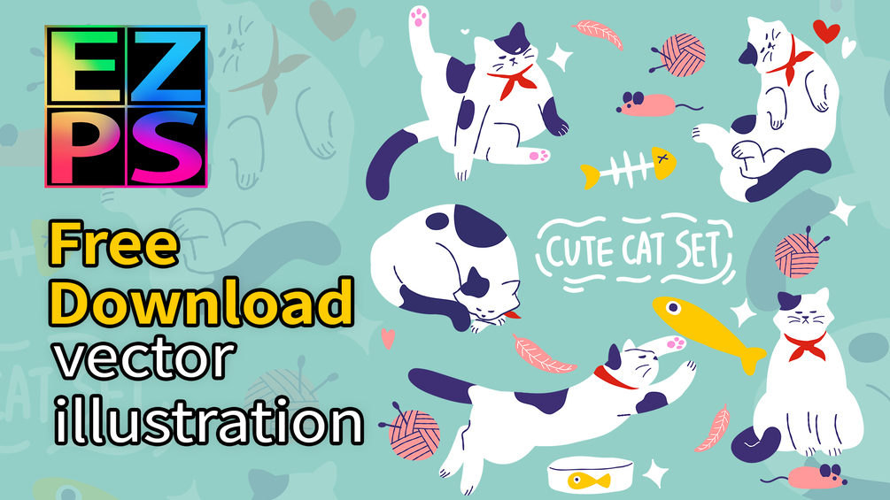 Free Vector/Cute Cats illustration