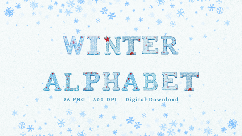 Cute Winter Alphabet Clipart Collection