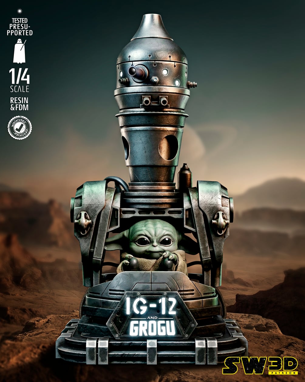SW3D January 2026 Term IG12 With Grogu Portrait Bust - Star Wars 3D ...