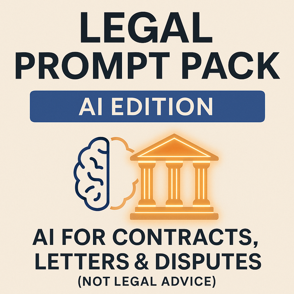 Legal Prompt Pack: AI for Contracts, Letters & Disputes (Not Legal Advice)