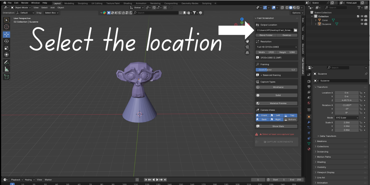 Fast Screenshot Addon for Blender