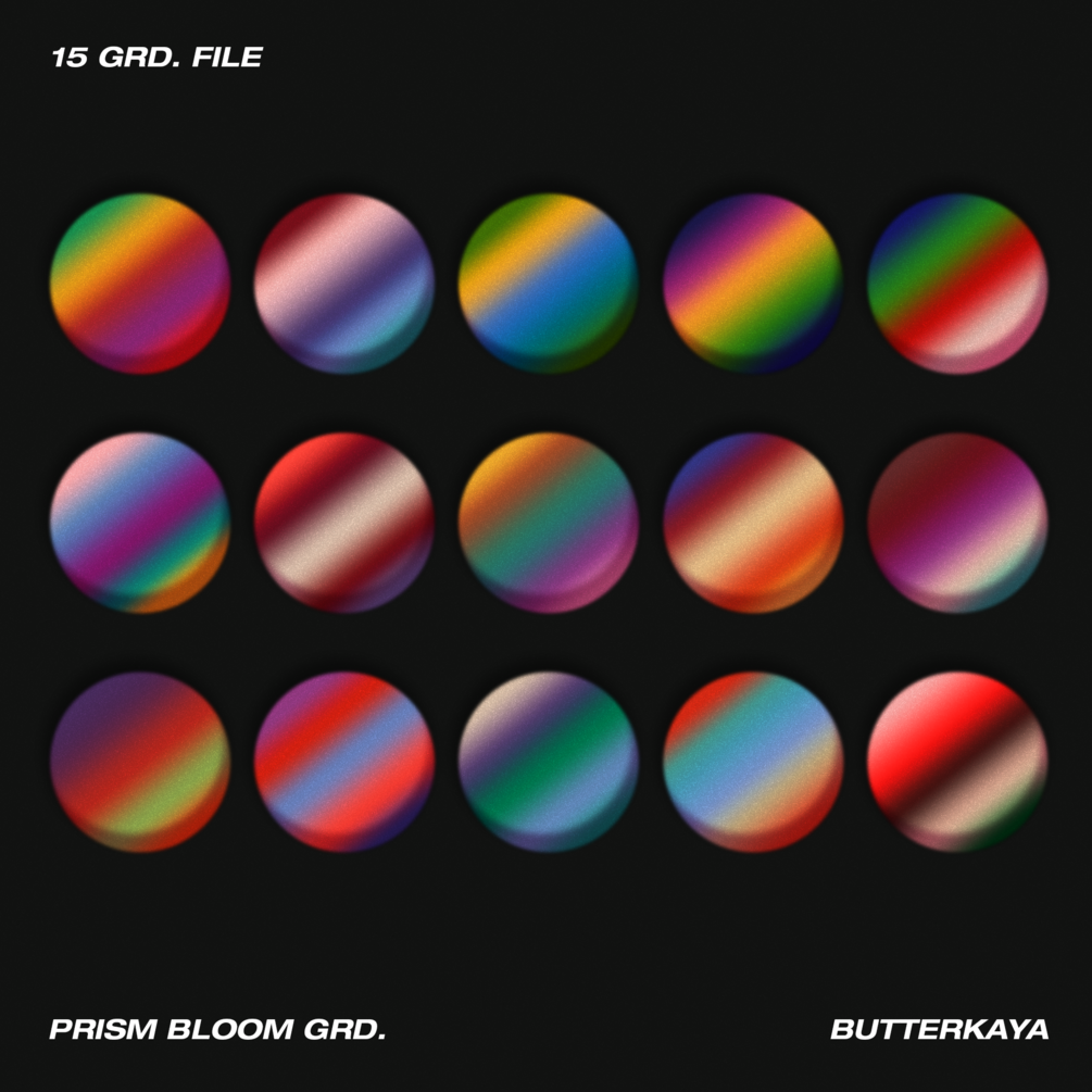 Prism Bloom Gradient Pack – 15 Dreamy A4 Backgrounds + Photoshop GRD for Design & Posters