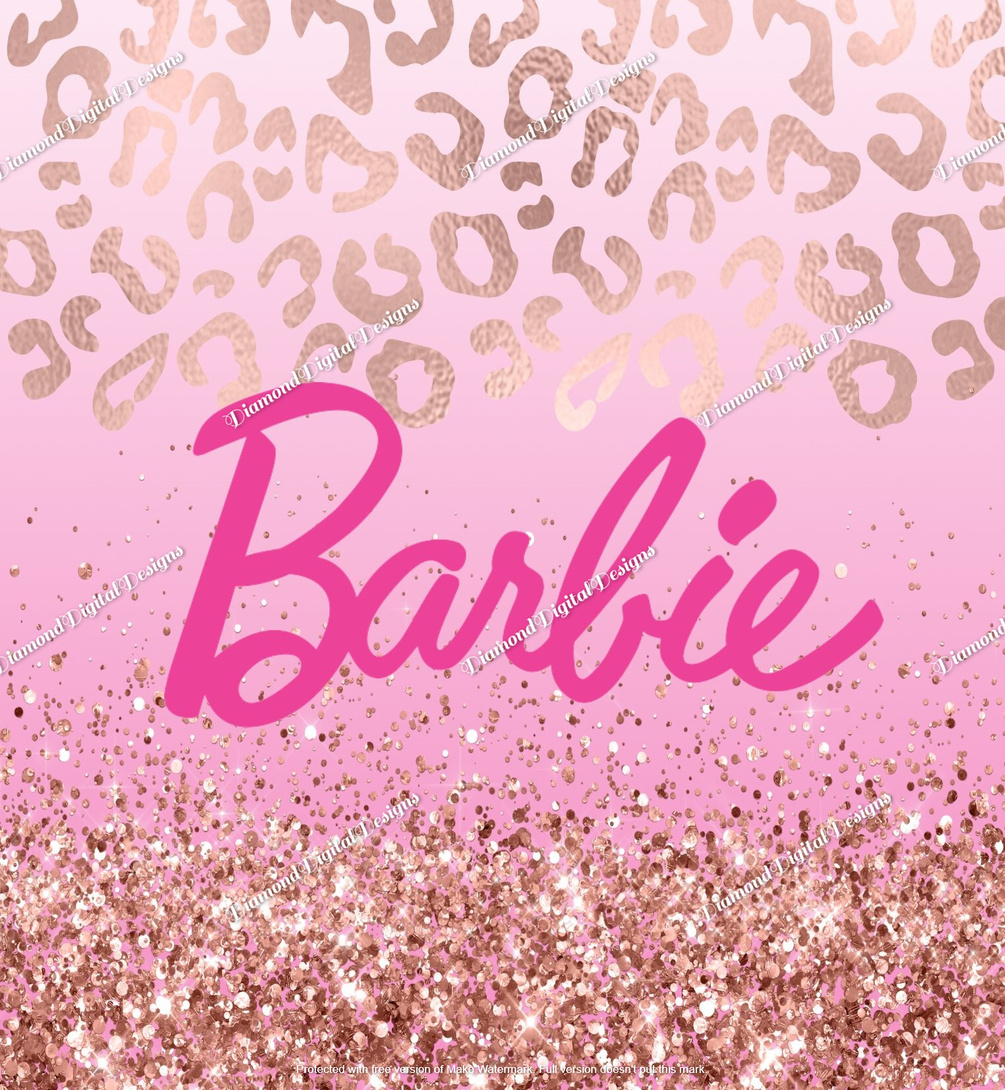 Barbie Glitter Print Wrap Sublimation Design 20 oz skinny tumbler ...