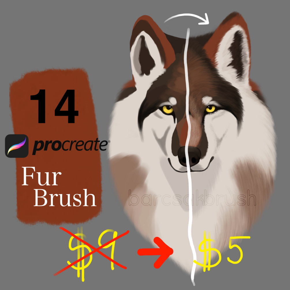 Procreate Fur Brushpack - 14 brushes