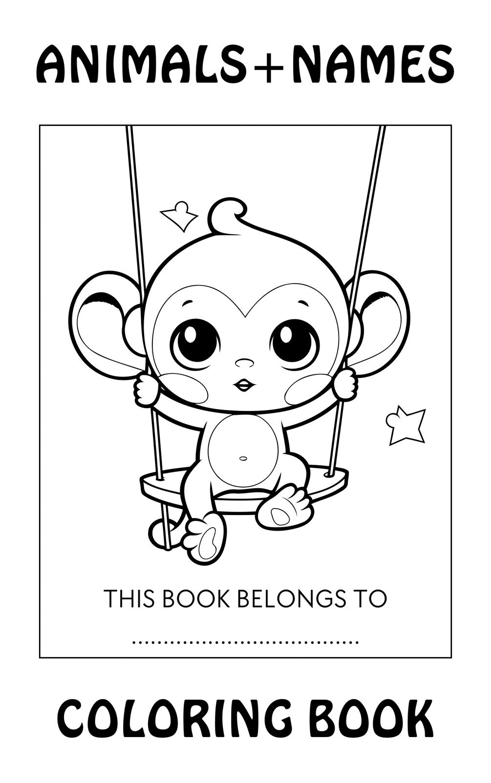 Children’s Animal + Names Colouring Book To ReSell