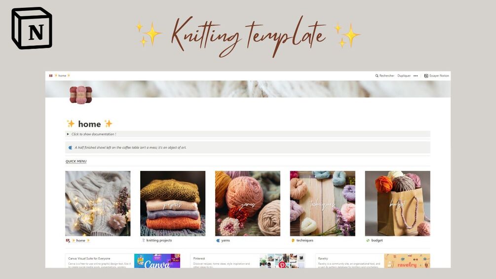 Notion knitting template