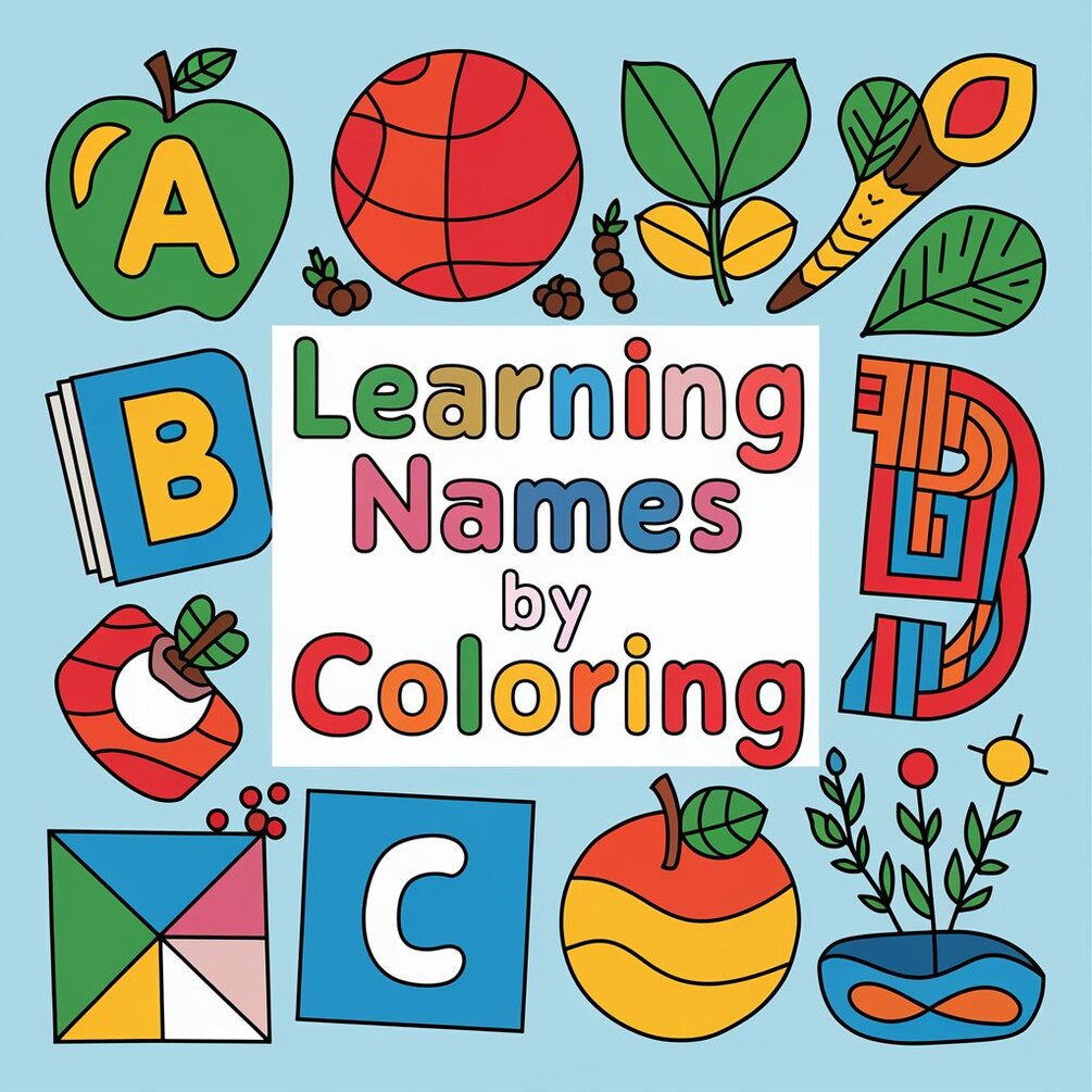 Learning Names by Coloring - E book for Kids