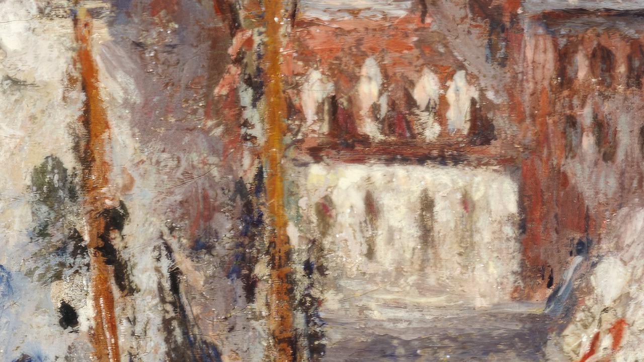 The Fish Market, Dieppe: Grey Weather, Morning by Camille Pissarro