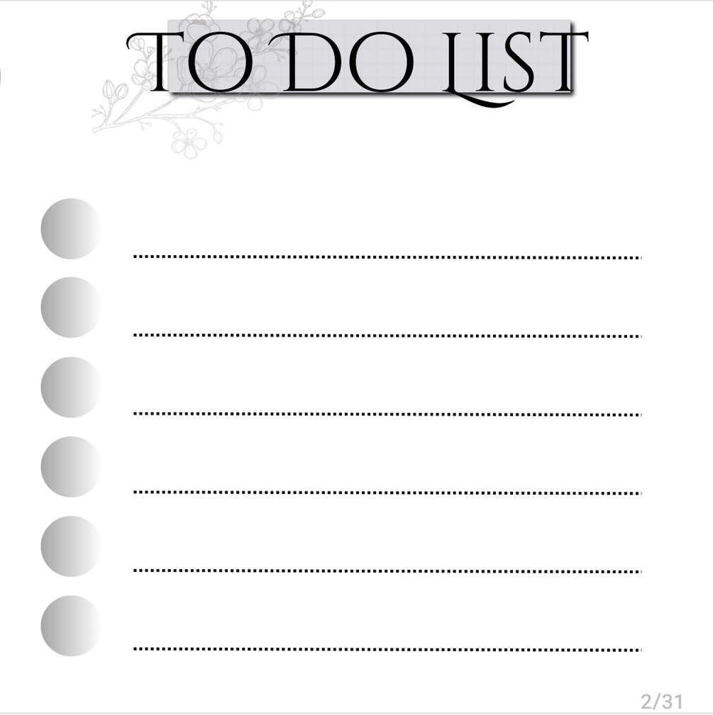 Daily Task Planner | 31 Pages