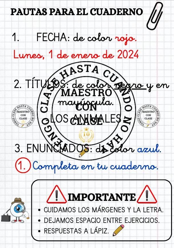 PAUTAS CUADERNO DE CLASE