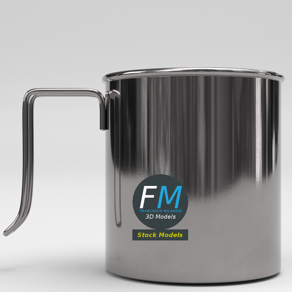 3D MODEL - Metallic milk jug