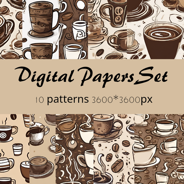 Digital coffee papers coffee patterns