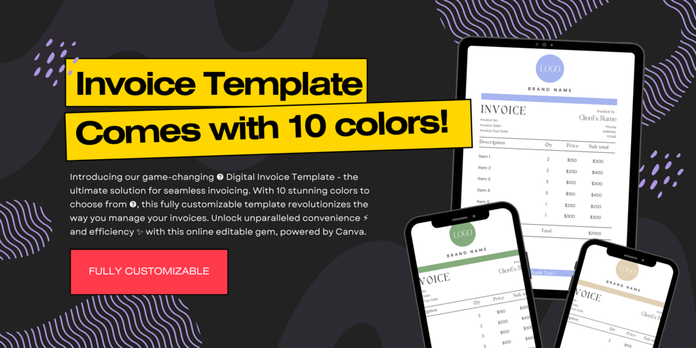 Customizable Invoice Template Made By Canva