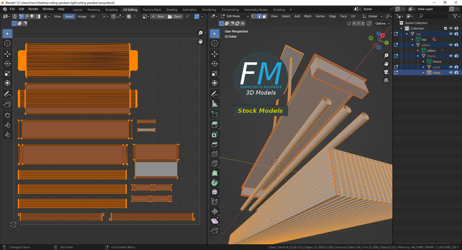 3D MODEL - Ceiling pendant light