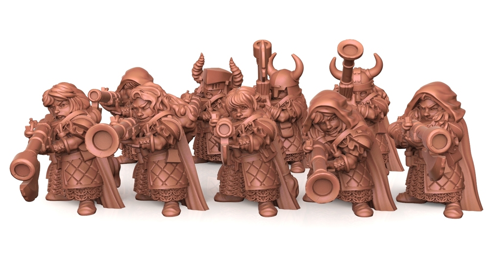 Female Dwarf Rifle Unit Miniature (25mm Scale)