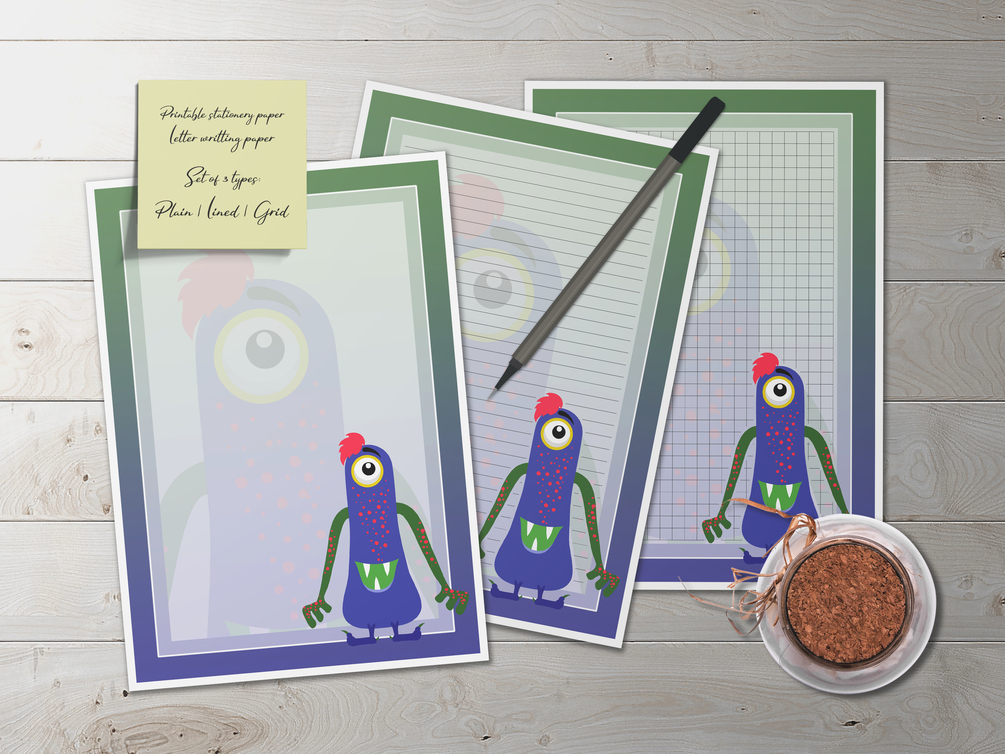 Lined, Grid, Plain Paper Colorful Printable Notebook Pages for Boys ...