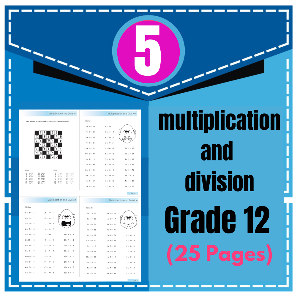 multiplication and division Worksheets and Math Activity Grade 12