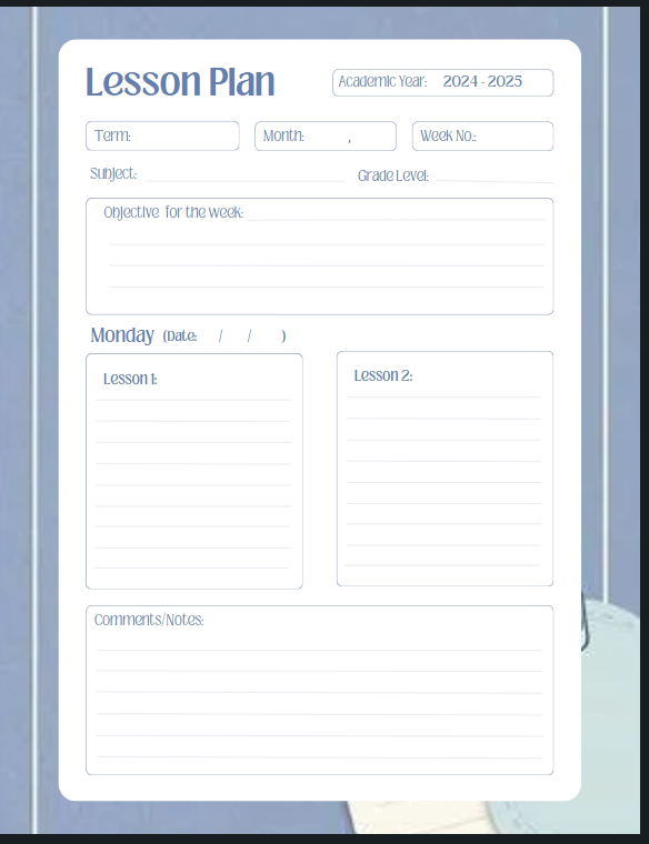 Teacher Lesson Plans Template | Printable Lesson Plan for 2024 - 2025 ...