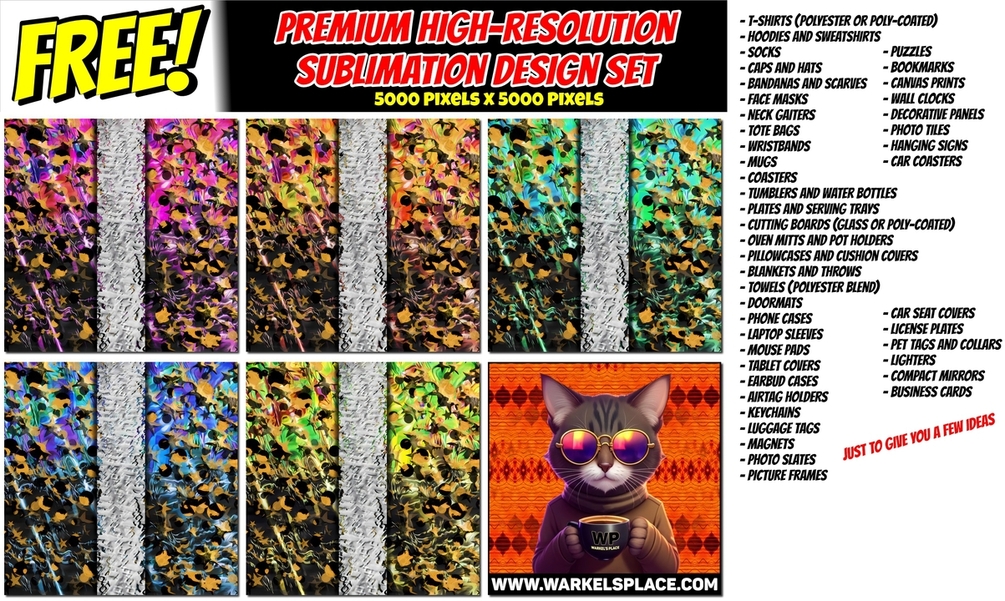 Liquid Imagination: Sublimation Graphics Pack with Metallic Text Area #158